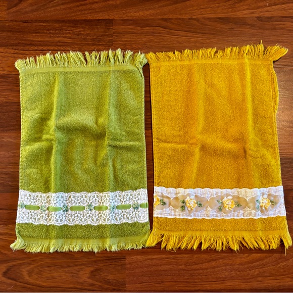 CANNON | Bath | Vintage Cannon Hand Towel Rag Yellow Green Terrycloth ...